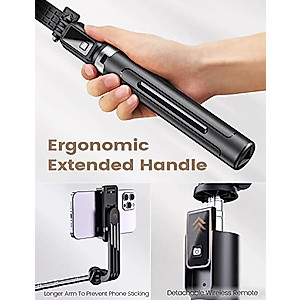 ANXRE Selfie Stick Phone Tripod with Remote, 50 inch Portable 5 in 1 Selfie Stick Phone Tripod, Wireless Selfie Stick Tripod for Cell Phone Compatible with iPhone 15/14/13 Pro Max Gopro Android