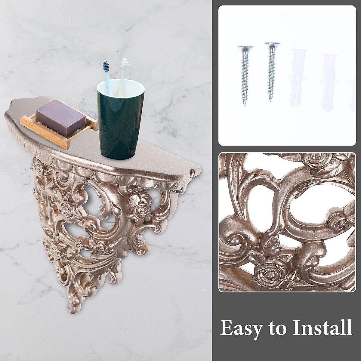 Ciieeo Floating Shelves Crystal Display Shelf Flower Pot Stands Bathroom Rustic Wall Shelf Decor Boho Wall Mounted Bookshelf Sundries Organizer Zen Meditation Yoga Decorations