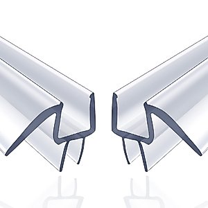 ZNCZHZN Shower Door Bottom Seal, 2-Pack Frameless Door Seal for 1/4 Inch Glass - 39 Inch Ultra Clear Shower Door Seal Strip, Stop Shower Leaks and Create a Water Barrier(1/4" x 39", 6mm)