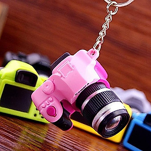 Camera Key Ring Decor Bag Wallet Pendant, Camera Keychain with Sound, Mini Camera Design Keychain Cute Novelty Ring Key Chain Pendant Creative Gift Key Chain Decorative