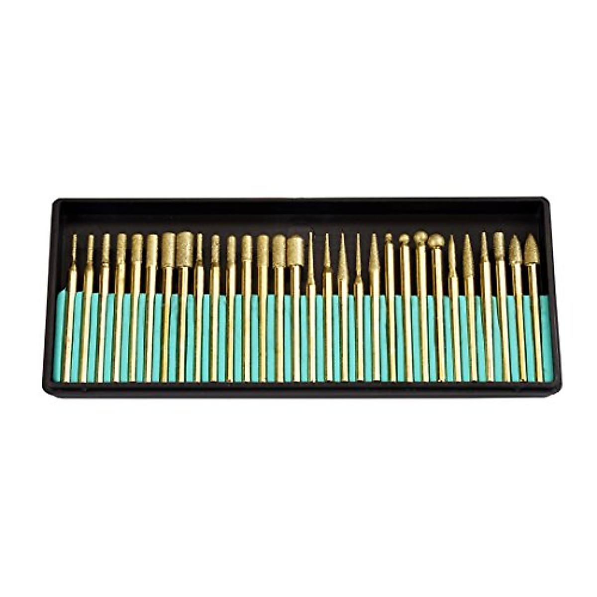 SE 30-Piece Set of Titanium-Coated Diamond Burrs, Grits 120-150 - 82331TF