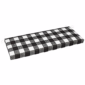 Pillow Perfect Outdoor/Indoor Anderson Matte Bench/Swing Cushion, 1 Count (Pack of 1), Black