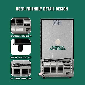 WANAI Mini Fridge with Freezer 3.2 Cu.ft Single Door Small Refrigerator with 5 Temp Adjustable Control Silver Freestanding Compact Refrigerator Energy-efficient, for Home Kitchen Apartment Dorm Office