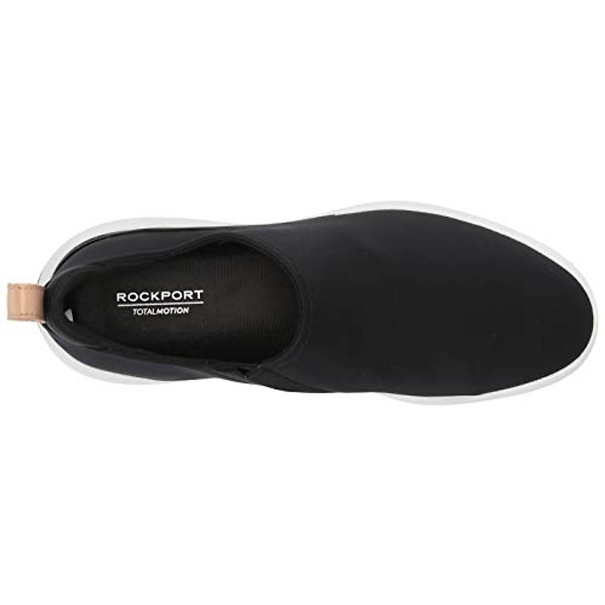 Rockport Total Motion Sport Women's High Slip On Walking Shoe, Black Lycra, 8.5