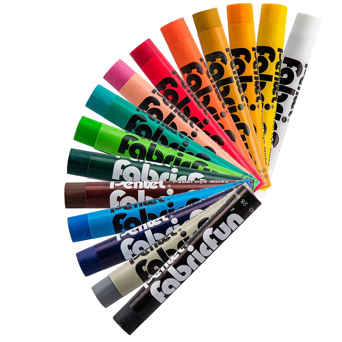 Pentel Fabric Fun Pastel Dye Stick (Pack of 7), Assorted Colors, PTS-7