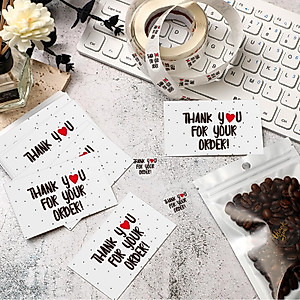 3420 Pcs Thank You Small Business Packaging Supplies Set Thank You Label Stickers Thank You for Supporting My Small Business Cards Resealable Packaging Bag Suitable for Packaging Small Business