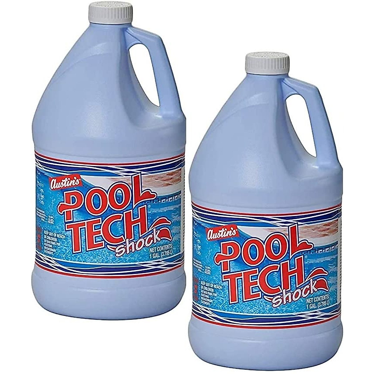 Liquid Chlorine Pool Shock 12.5% Sodium Hypochlorite 128fl oz, 2 Gallons/Pack for Swimming Pools, Hot Tubs and Spa's