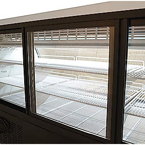 Peak Cold Curved Glass Refrigerated Deli Case - Meat or Seafood Display Showcase, Stainless Steel; 82" Wide