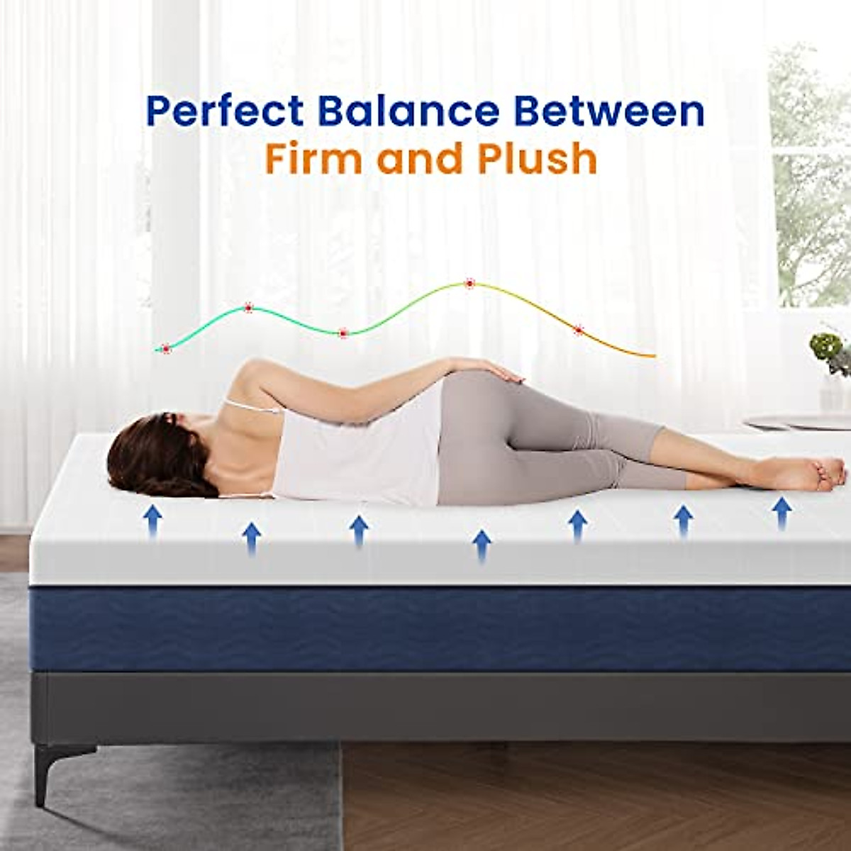 VICTORAGE 10 Inch Gel Memory Foam Mattress, Cooling Gel Bed Mattress, CertiPUR-US Certified, Mattress in a Box, Pressure Relief, Made in USA, Medium Plush, Queen Size Memory Foam Mattress