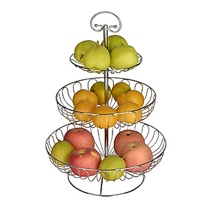 Milageto Detachable Metal Wire Fruit Bowl Banana Hanger for Bathroom Home