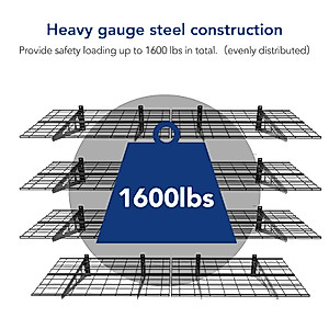 FLEXIMOUNTS 4-Pack 2x6ft 24-inch-by-72-inch Wall Shelf Garage Storage Rack Floating Shelves, Black