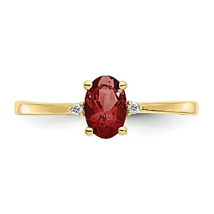 HP Jewels 0.50CT Oval Cut Created Red Garnet Solitaire Wedding Ring for Women 14k Yellow Gold Finish