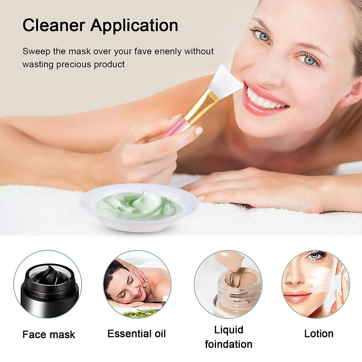 Daubigny 2PCS Silicone Face Mask Brush,Mask Beauty Tool Soft Silicone Facial Mud Mask Applicator Brush Hairless Body Lotion And Body Butter Applicator Tools