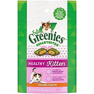 Greenies Feline Smartbites Healthy Kitten Treats, Chicken Flavor, 2.1 Oz Pack