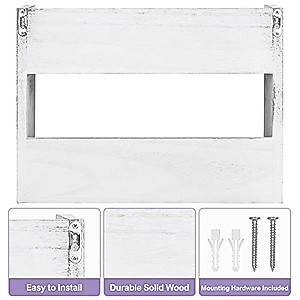 LIANTRAL Bathroom Shelves with Towel Rack, Wall Mount Wood Towel Rack with Shelf and Hooks, Towel Racks for Bathroom Floating Shelves for Bathroom Entryway Rustic Farmhouse