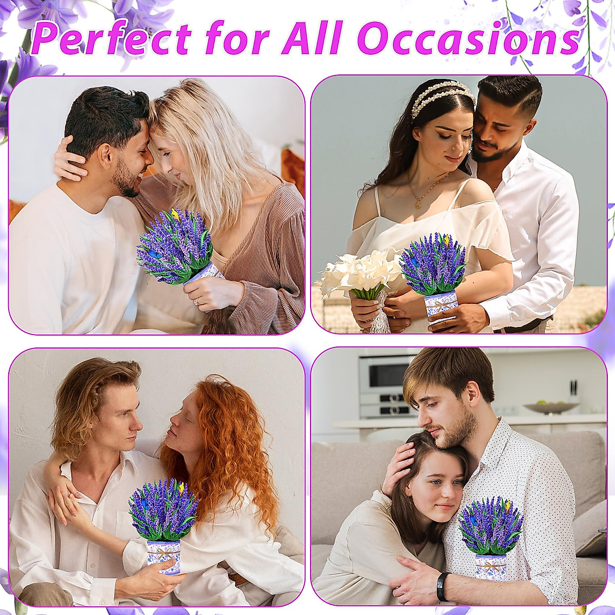 GREETING ART Floral Pop Up Birthday Card, Lavender, 22x20cm