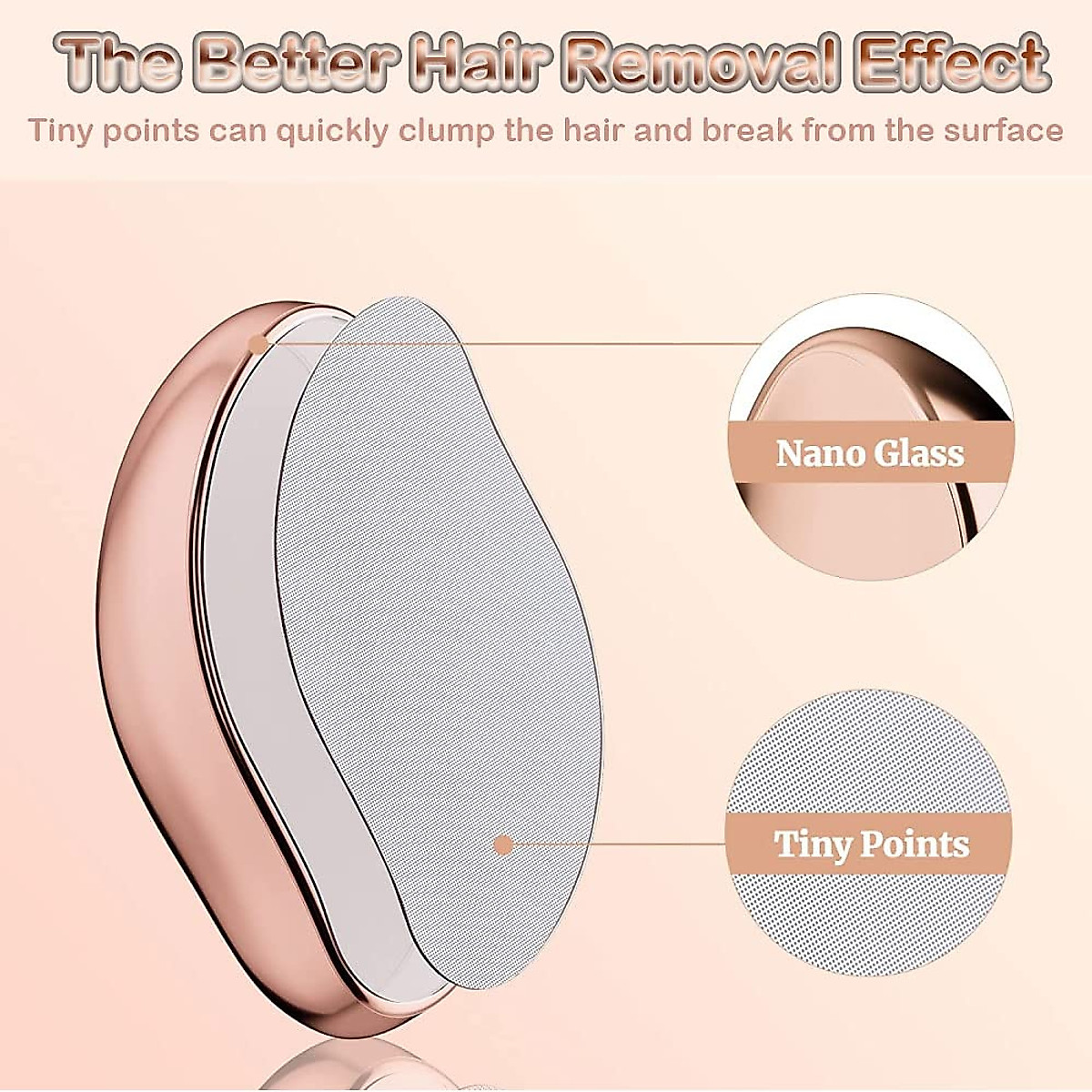 SPOTFISH Hair Eraser for Women and Men, Reusable Crystal Hair Remover Hair Removal Device (Blue)