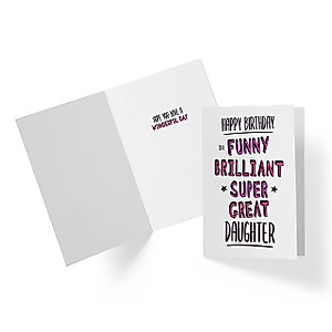 Sweet and Funny Birthday Card For Daughter, Large 5.5 x 8.5 Daughter Birthday Card, Birthday Cards For Daughter - Birthday Card Daughter - Karto - Compliment Daughter