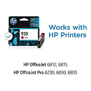HP 935 Magenta Ink Cartridge | Works with HP OfficeJet 6810; OfficeJet Pro 6230, 6830 Series | C2P21AN