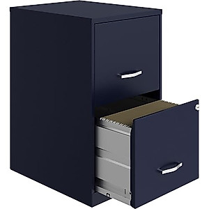 Lorell 2-Drawer File Cabinet, 14.2" x 18" x 24.5", Navy