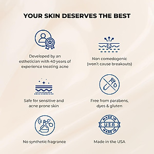 Exfoliating Facial and Body Scrub by Clear 2 Perfection, Esthetician Developed, Perfect for Bacne, Exfoliates & Clears Breakouts