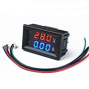 Taidacent Modbus RTU Power Monitor Energy Meter DC Voltage Current Meter Ammeter RS485 TTL Isolated 100V 5A 10A 50A 100A Dual LCD Display (100V5A_Modbus Protocol_485 Isolation)