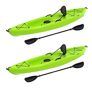 Tioga Sit-On-Top Kayak with Paddle (2 Pack), Lime, 120"