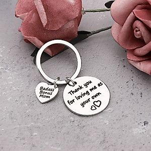KUIYAI Thank You For Loving Me As Your Own Keychain (KS-Badass Bonus Mom)