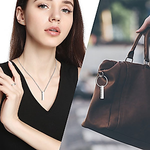 abooxiu Cube Urn Necklace for Ashes Cremation Jewelry/Keychain for Ashes Stainless Steel Memorial Keepsake Pendant for Men Women Pets- With Me Always