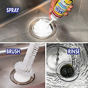 SANI 360° Sani Sticks Garbage Disposal Cleaner Kit —Lemon Scent, 10 oz Bottle of Foam with Cleaning Brush and Tray - 8 to 10 Uses