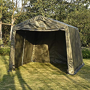 walnest Auto Storage Shelter Car Garage Steel Heavy Duty Carport Canopy Metal Frame Tent Waterproof (10×10×8ft, Gray)