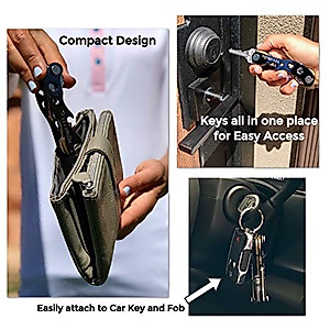 Beyond 9-2-5 Smart Key Organizer Keychain- Compact Pocket Holder Bar for 14 Keys-Multiple Key Chain Organizers-Flashlight, Bottle Opener and Multitool