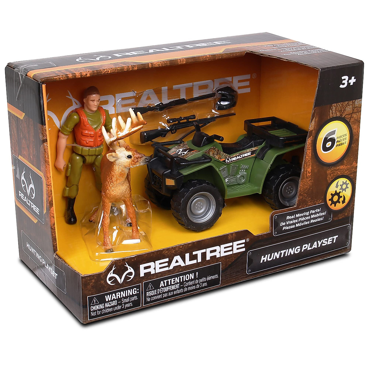 NKOK Realtree 1:18 Free-Wheel Playset 6pc ATV Hunter & Buck, Allows Children to Pretend Play and Use Their Imagination, for Ages 3 and up