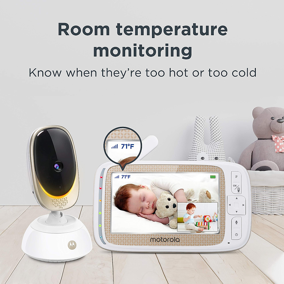 Motorola Baby COMFORT85 Connect Video Baby & Home Monitor with 5" HD Display and Wi-Fi Viewing, Digital Tilt and Zoom, Remote Pan Scan, Night Vision and Mood Lighting