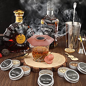 Smoker Whiskey Smoker Kit with Torch，Droyek Six Flavors of Wood Smoker Chips with Exquisite Packaging, Drink Smoker Kit Infuse Whiskey and Bourbon. Gift for Dad & Husband & Friend (No Butane)