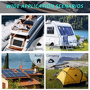 AUECOOR 800 Watts 24Volts 8pcs 100W ETFE Flexible Solar Panel System Kits with 60A Charge Controller/4Y Connectors/Alligator Clip PV Connector/Solar Panel Cables Connector