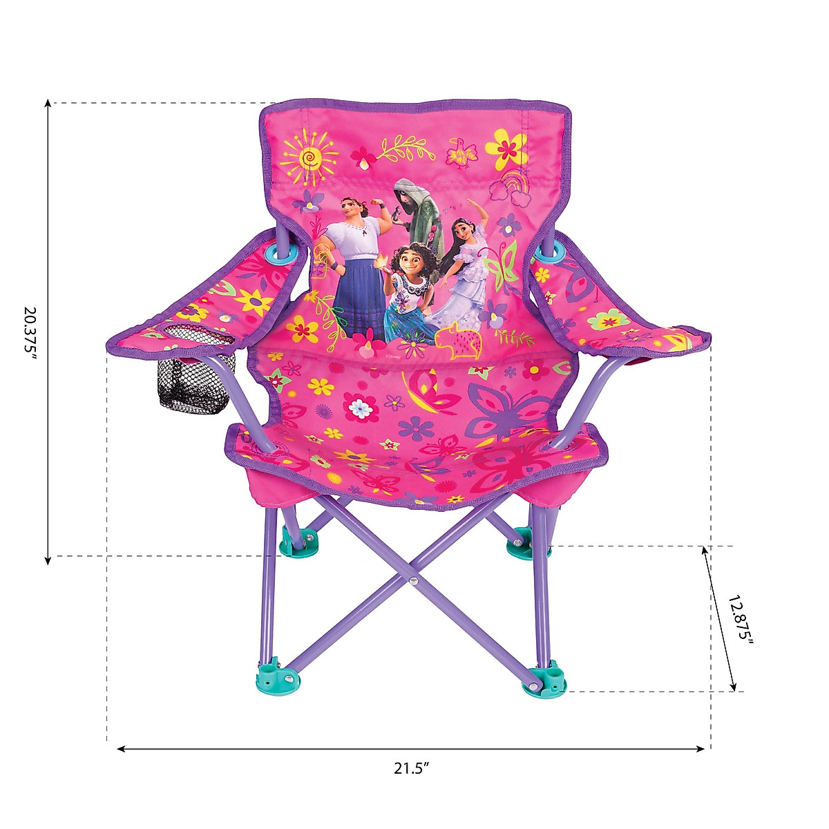 Disney's Encanto Kids Chair Foldable for Camping, Sports or Patio with Carry Bag, Toddlers 24M+