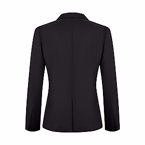 Kelyaa Women's 2 Piece Suit Lady 2 Button Notched Lapel Business Work Office Slim Fit Blazer Jacket Pants Set Black