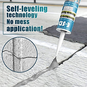 E-SDS Concrete Crack Filler and Sealant Self-Leveling, Polyurethane Construction Crack Flexible Sealant Sealing Horizontal Cracks, Gray 10.5 fl. oz (3 Pack)