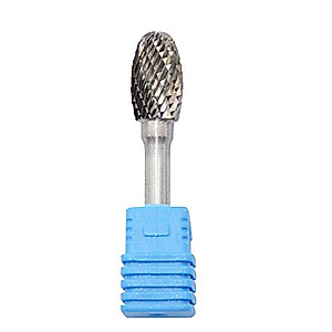 SE-5 Tungsten Carbide Burr Rotary File Oval Egg Shape Double Cut with 1/4''Shank for Die Grinder Drill Bit