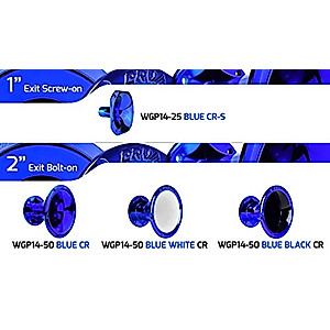 PRV AUDIO WGP14-25 BLUE CR-S - 1” Exit Horn Screw-On Waveguide - Blue Chrome Short ABS Wave Guide - 45° x 45° Nominal Coverage - Slim Profile Waveguide (Single)