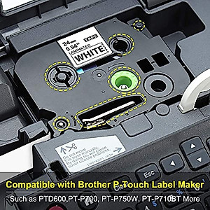 24mm Label Tape Compatible with Brother P Touch TZ Tape 24mm 0.94 Laminated White/Red/Blue/Yellow/Green Tz TZe-251 TZe251 TZ-251 TZ251 TZe-451 TZe-551 TZe-651 TZe-751 1 Inch Tape, Total 13 Pack