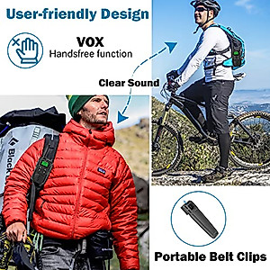 LOKSHUN Walkie Talkies for Adults Long Range with 22 FRS Channels,X1 Walkie Talkie Up to 5 Miles with Earpieces VOX Auto Squelch,Professional Walkie Talkies for Kids Gift Family Hiking Camping(2 Pack)