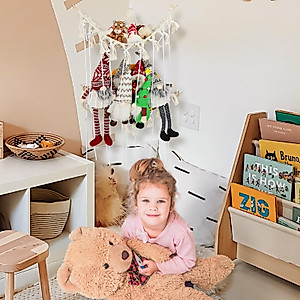 WIAZZLUK Stuffed Animal Storage Hammock - Toy Corner Hanging Net for Stuffed Animals for Wall, Plushie Net with Light, Toy Organizer for Nursery Play Room Kids Room