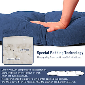 ROFIELTY Bench Cushion 36 inch, Non Slip Thickened Piano Bench Cushion, Durable Outdoor/Indoor Bench Seat Pads (36x14x4 inch, [ Indoor ] Dark Blue)