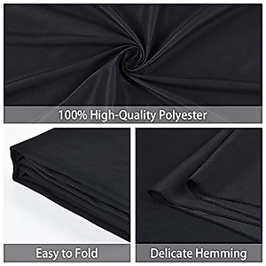 Black Backgrounds for Photography, 10 x 12 ft Polyester Chromakey Backdrop Cloth, Collapsible Solid Color Background for Photo Shooting, Streaming Live, Video Studio