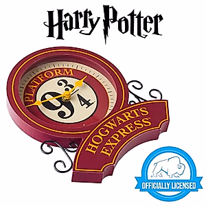 Silver Buffalo Harry Potter Platform 9 3/4 Station Wall Clock, 9.44 x 8.22 Inches