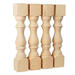 CAROLINA LEG CO. Monastery Farmhouse Dining Table Legs - Unfinished - DIY Furniture - Turned Legs - Set of 4 - Dimensions: 5" x 29"