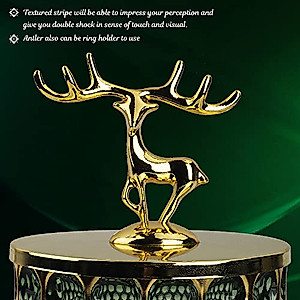 Ezebesta 2PCS Vintage Bathroom Canisters Luxury Small Thick Glass Jar Set Qtip Holder Dispenser for Cotton Ball & Pads Storage Organization Beautiful Decor