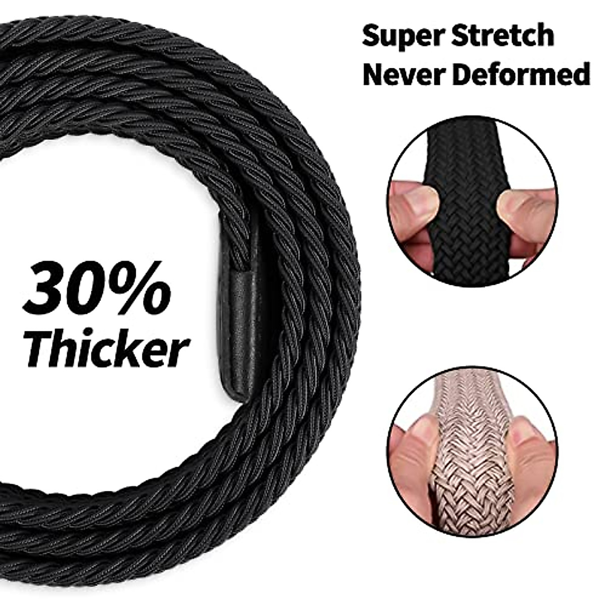 FAIRWIN Elastic Braided Stretch Mens Golf Casual Jeans Belts Woven 1 3/8" Nylon Work Belts for Men Pants Shorts